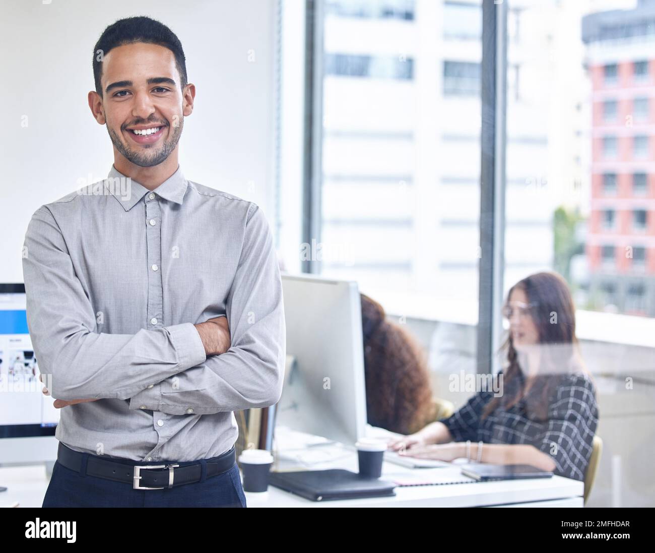 Businessman, happy portrait and leader success for goals management and ...