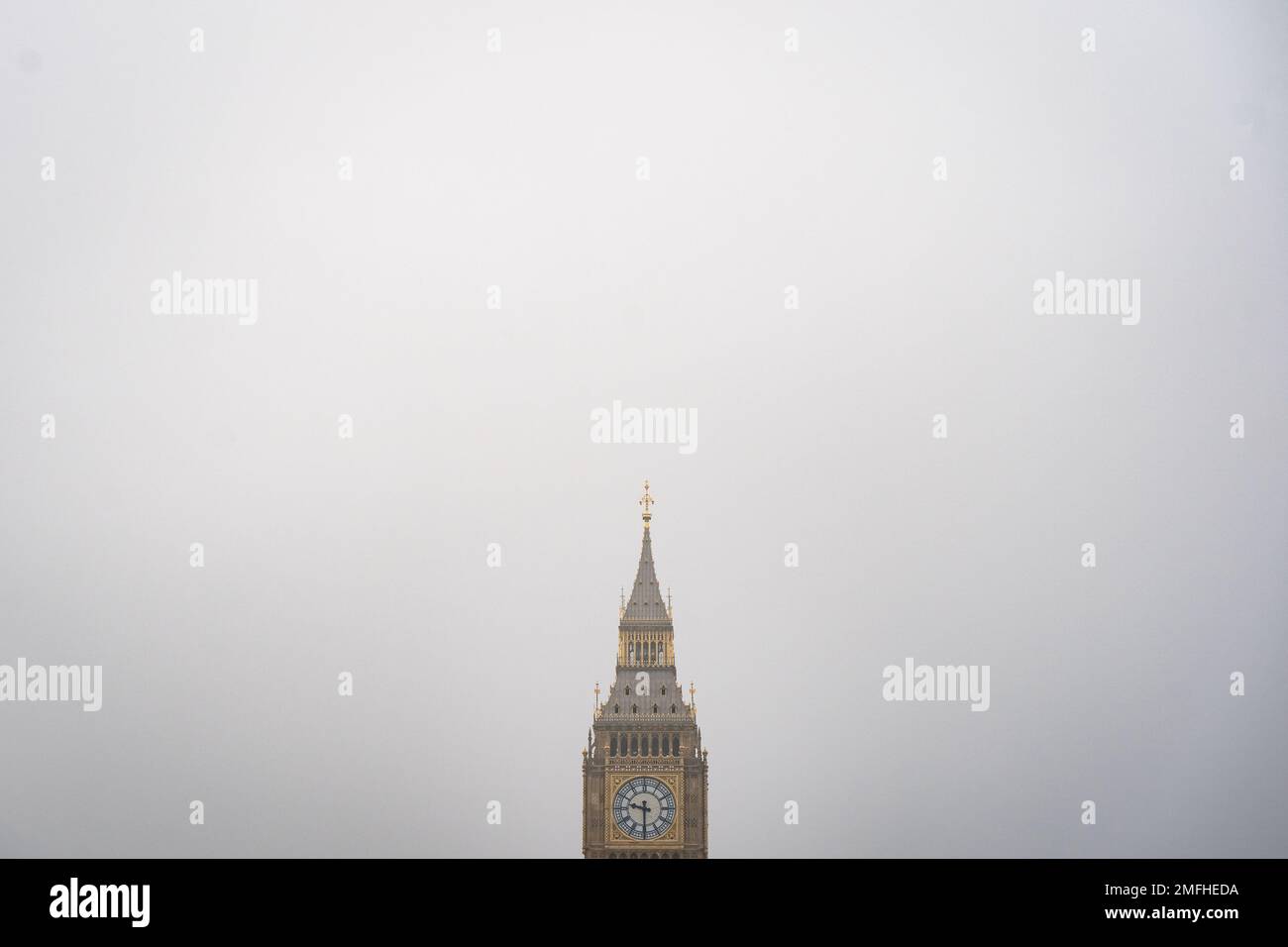 Fog surrounds the Elizabeth Tower, commonly known as Big Ben, in ...
