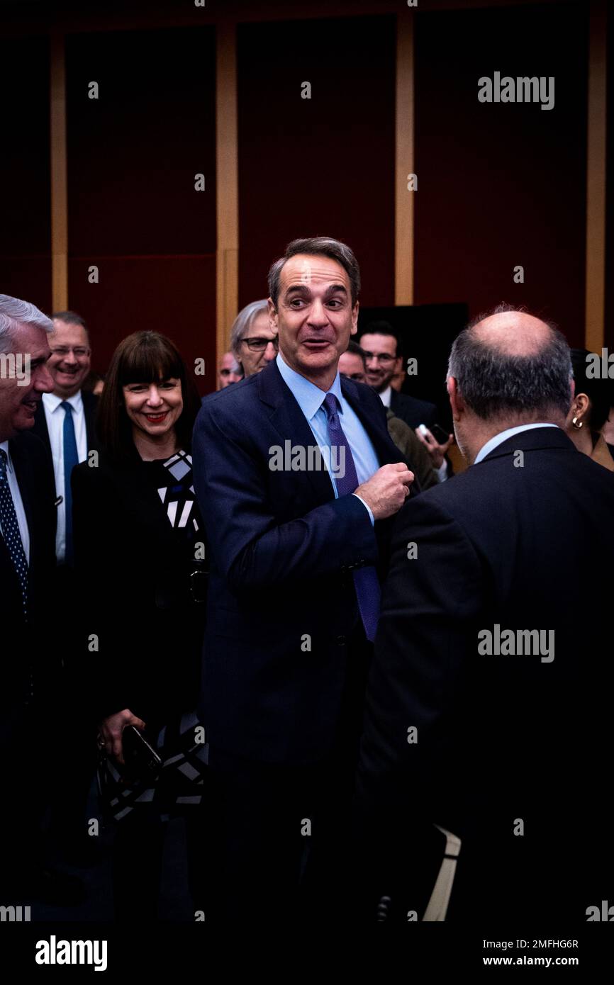 Greece, Athens on 2023-01-23. Greek Prime Minister Kyriakos Mitsotakis ...