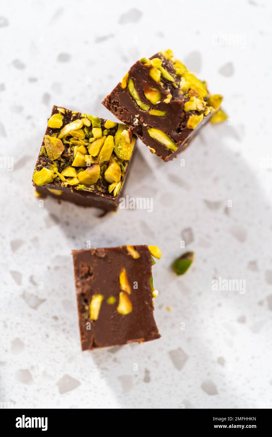 Chocolate and pistachio fudge hi-res stock photography and images - Alamy