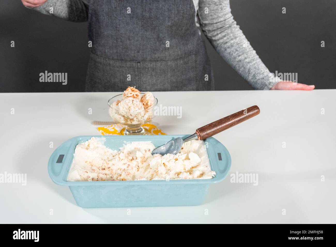 Coconut ice cream Stock Photo - Alamy