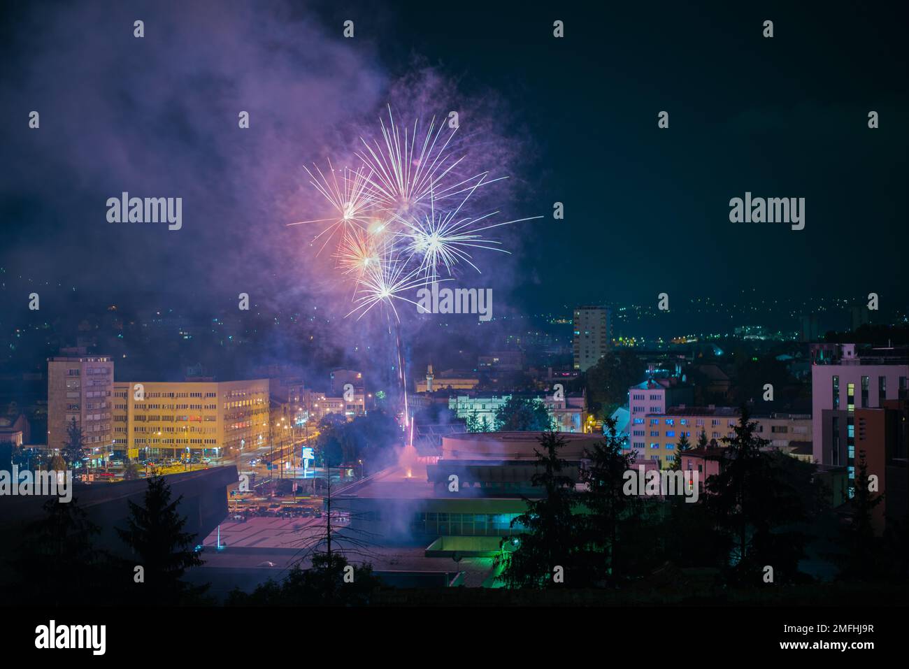 Sarajevo at night Stock Photo - Alamy
