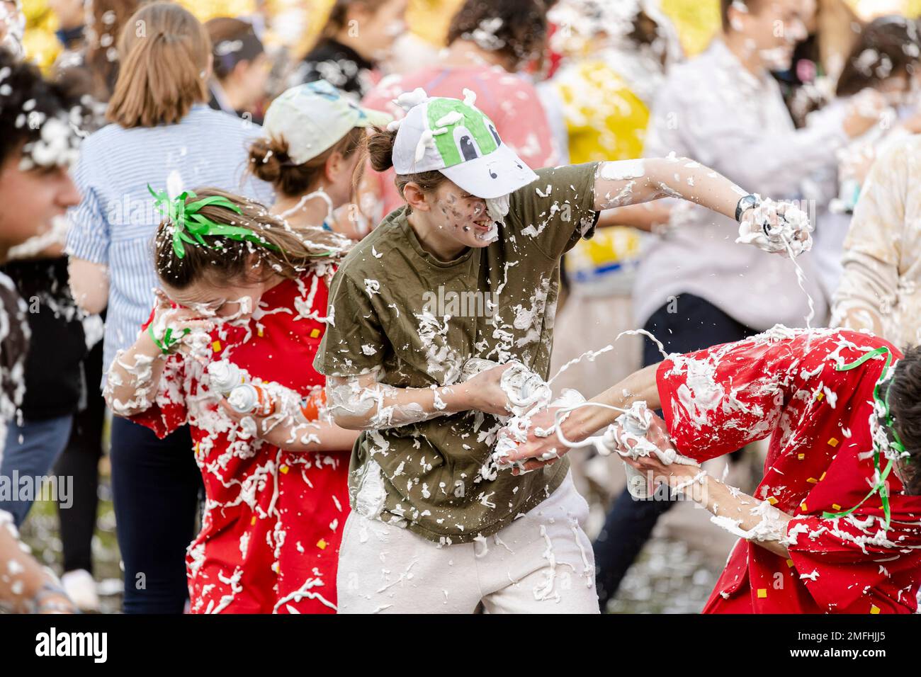 St Andrews university students take part in the traditional "Raisin ...