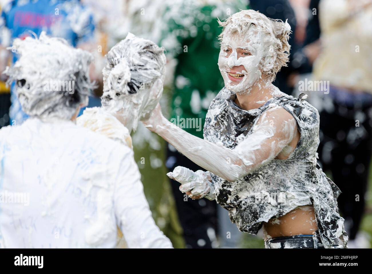 St Andrews university students take part in the traditional "Raisin ...