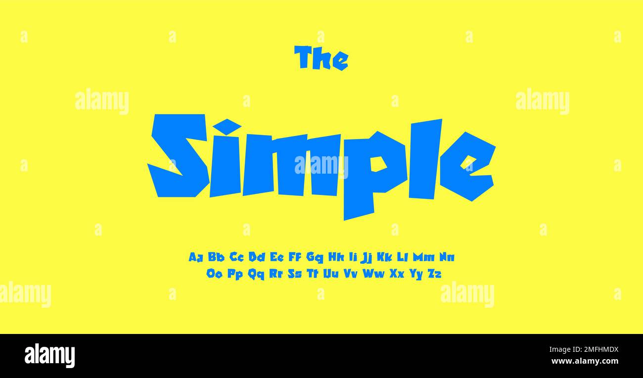 Simple raw alphabet, bold cartoon letters, uneven font for unique logo ...