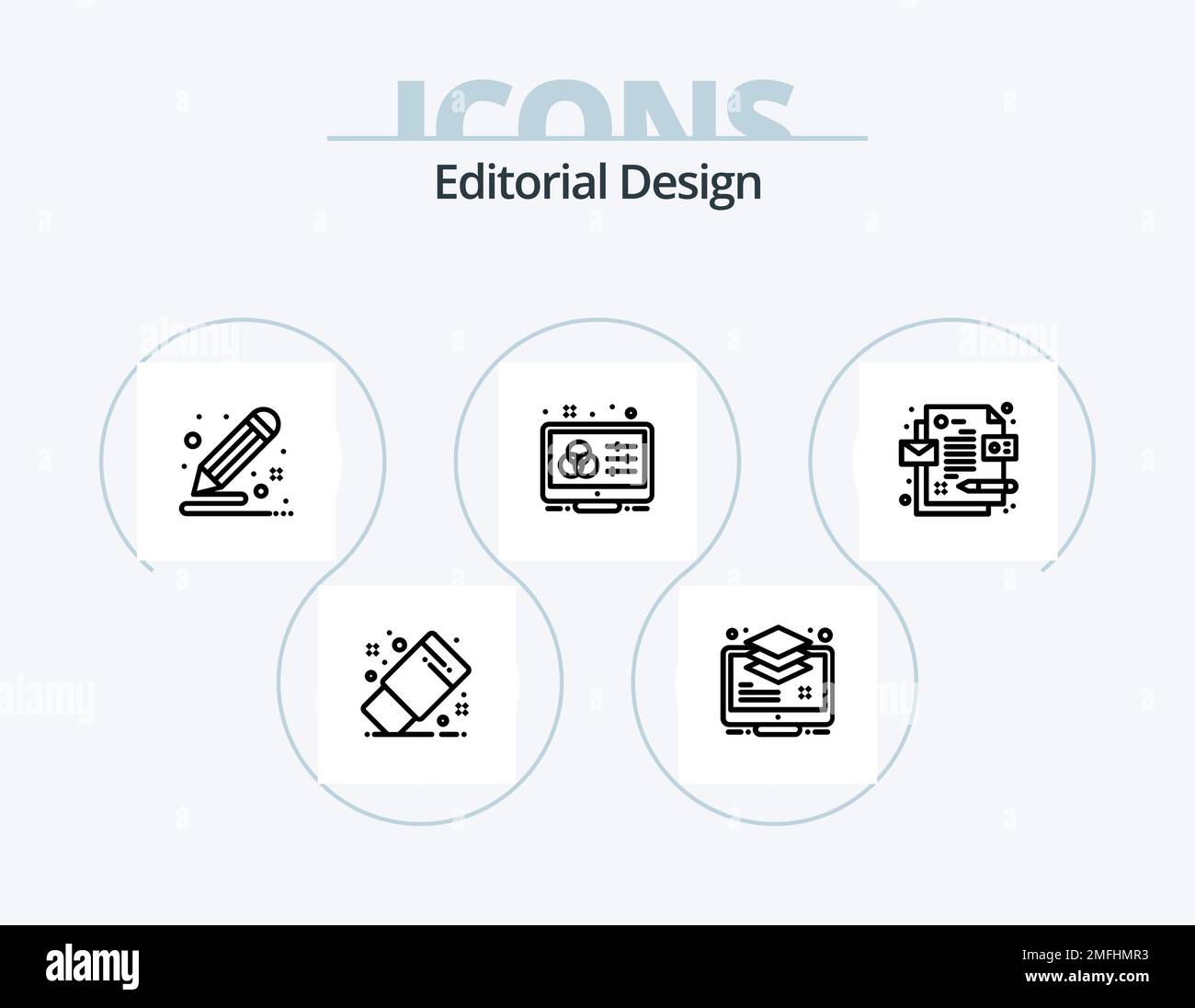 Editorial Design Line Icon Pack 5 Icon Design. editorial. book ...