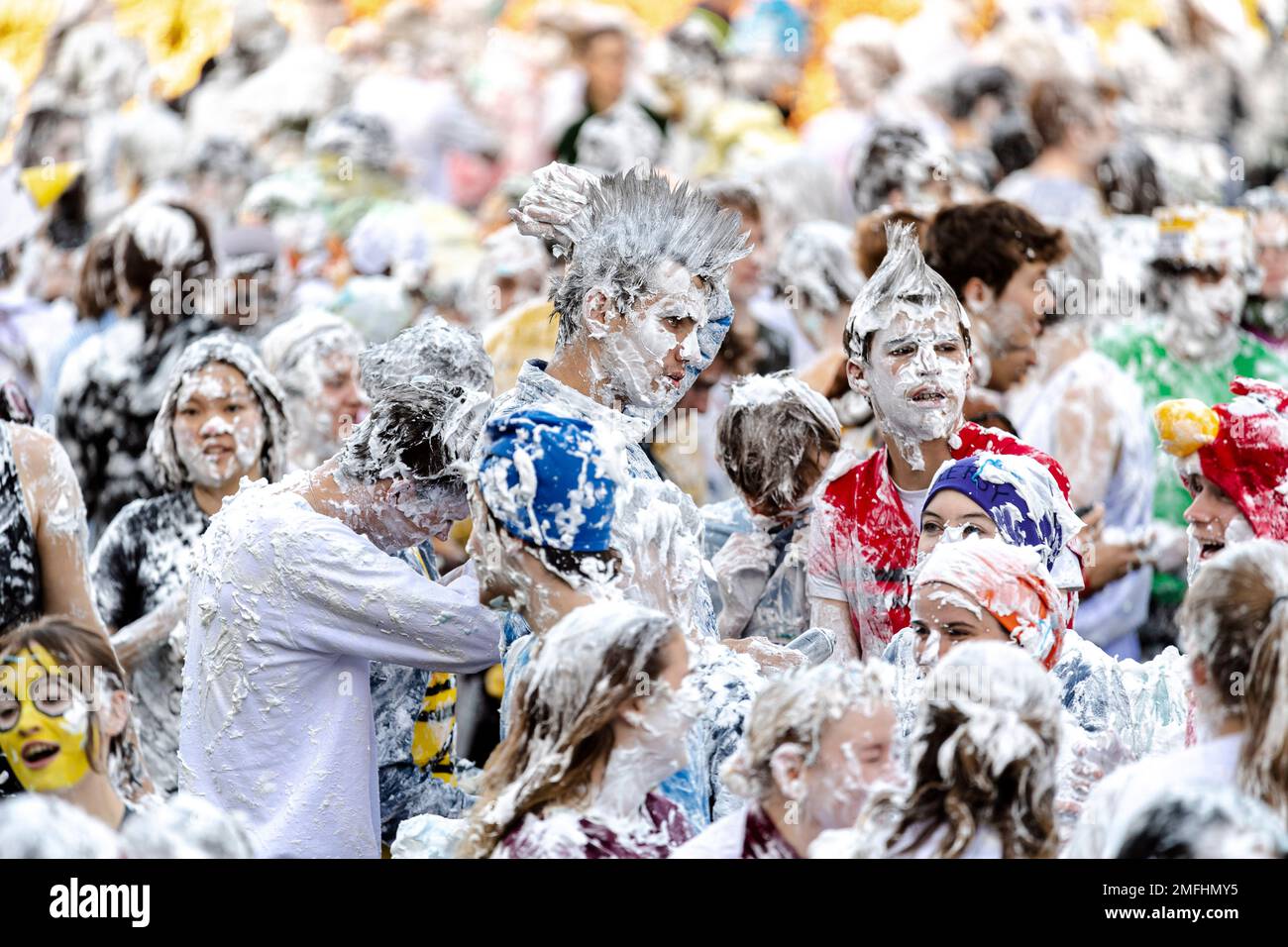 St Andrews university students take part in the traditional "Raisin ...