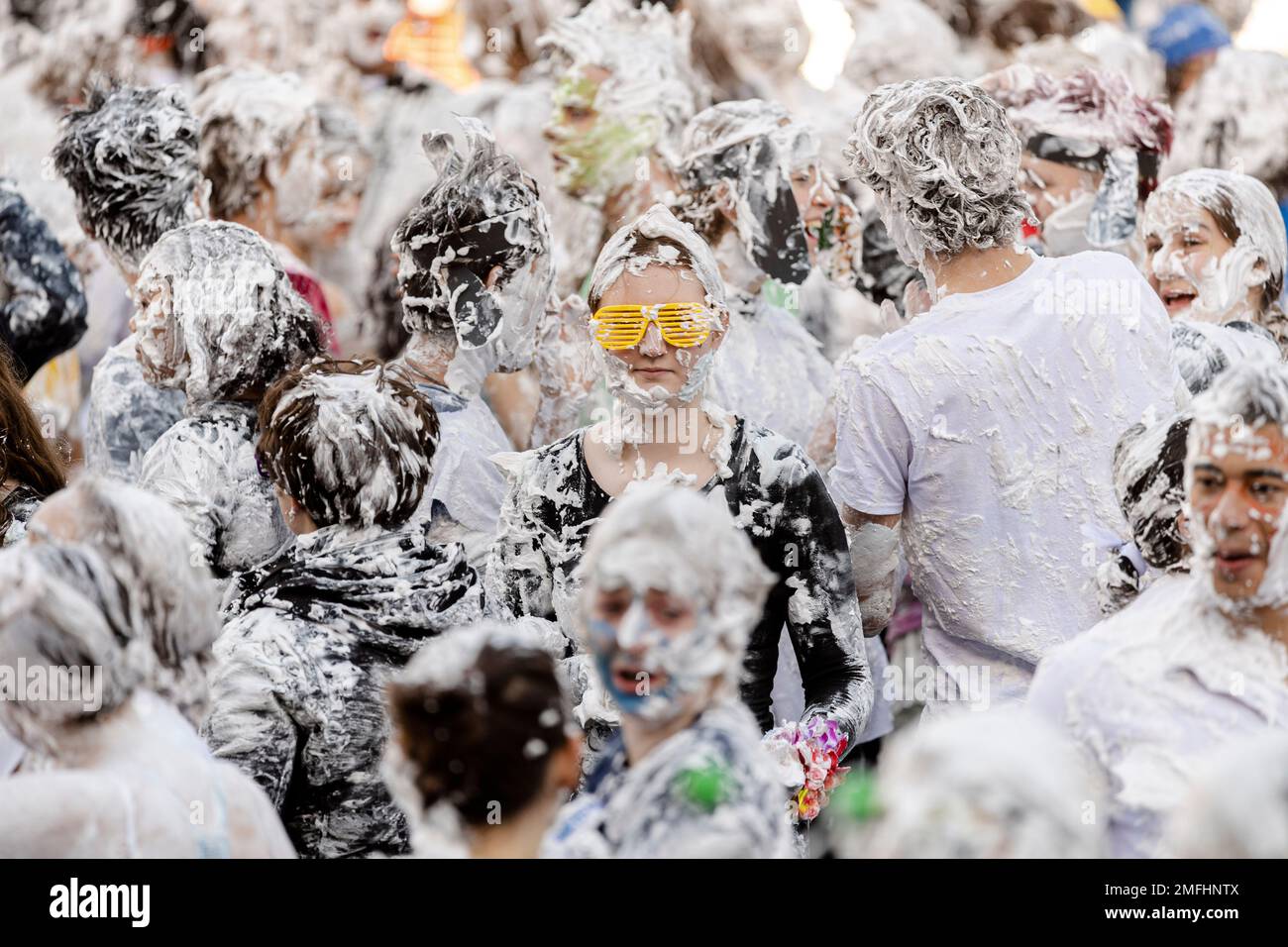 St Andrews university students take part in the traditional "Raisin ...
