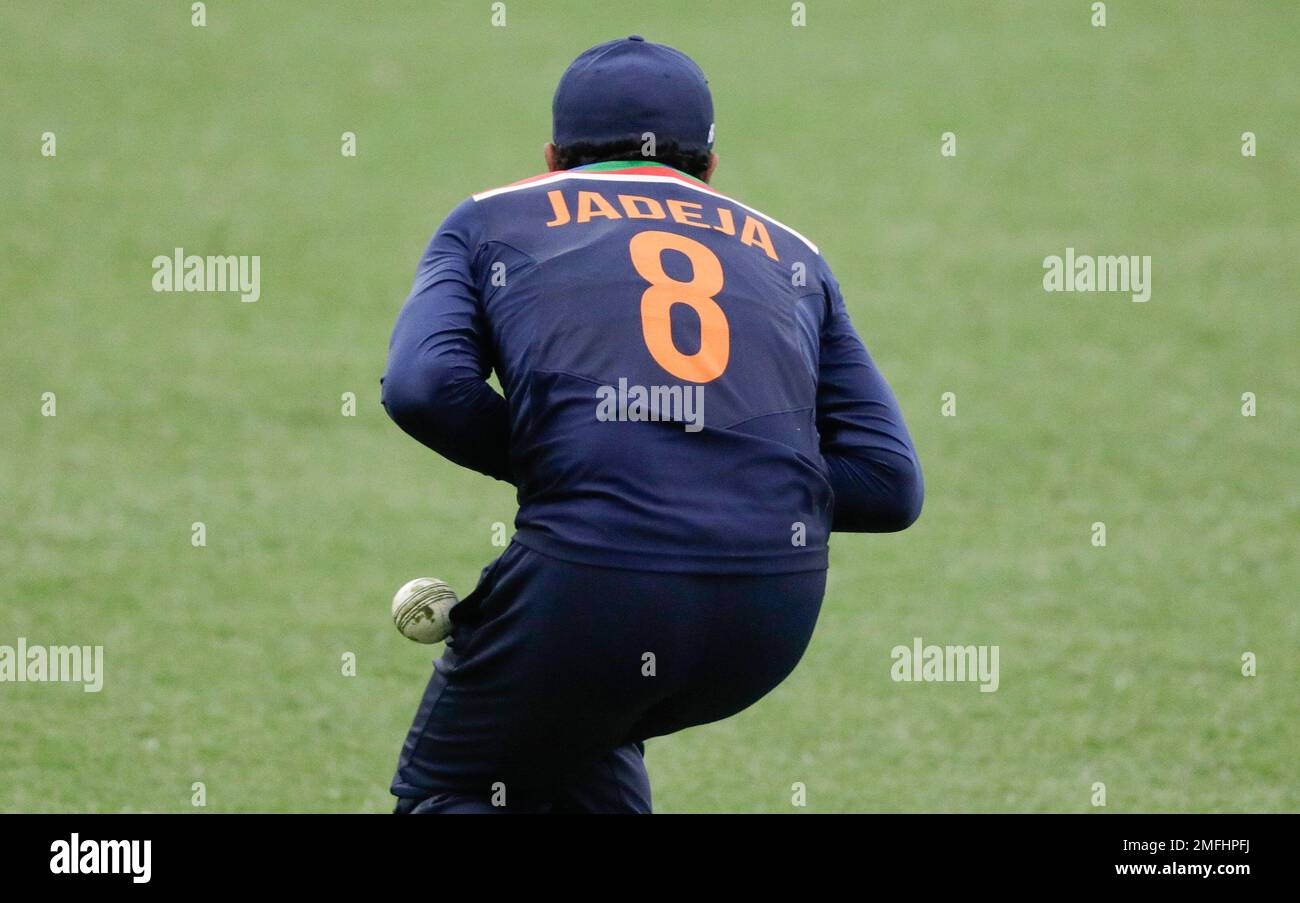 India's Ravindra Jadeja drops a catch during the one day international ...