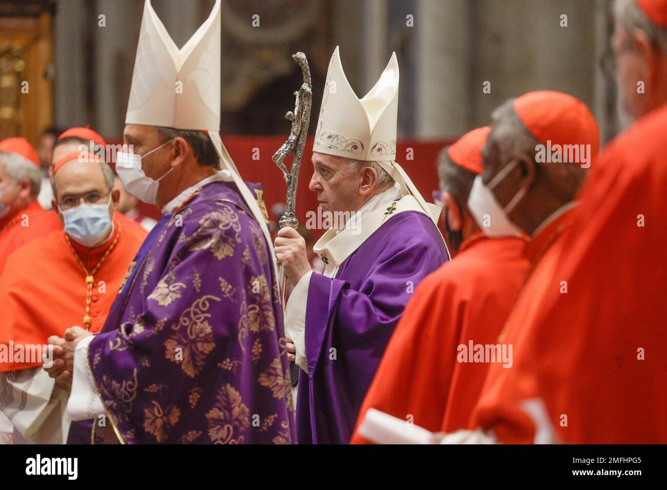 Pope Francis arrives to celebrate Mass the day after he raised 13 new ...