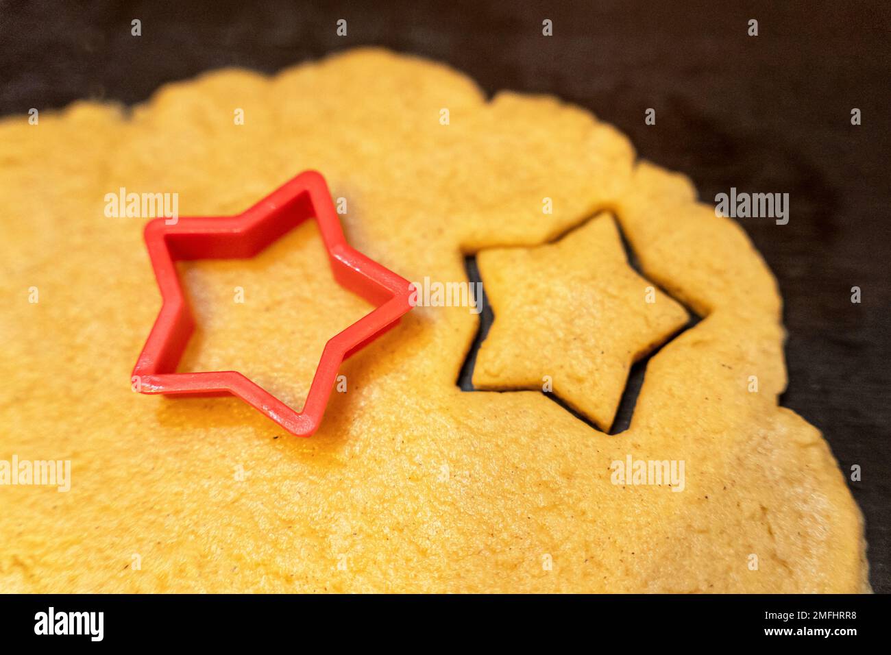 Dough for preparing cookies. mold for making cookies Stock Photo - Alamy