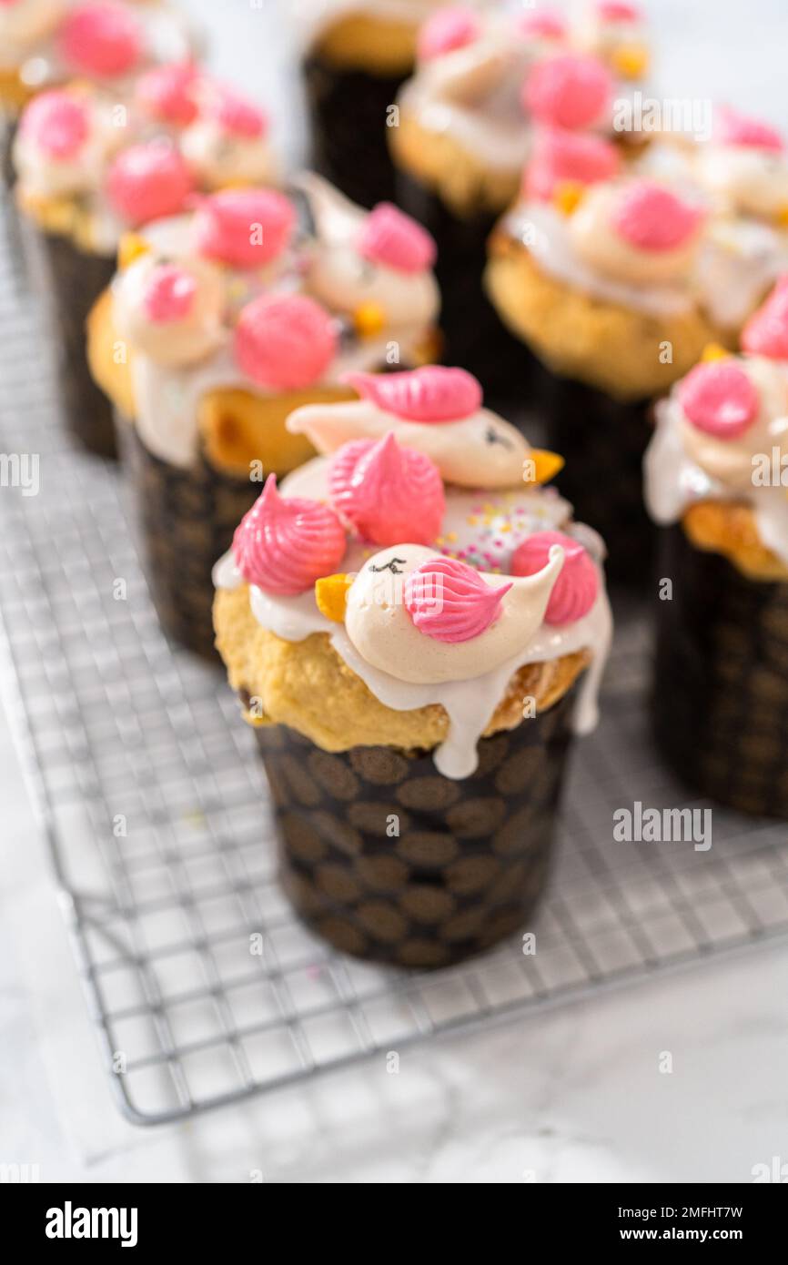 Mini Easter Bread Kulich Stock Photo - Alamy
