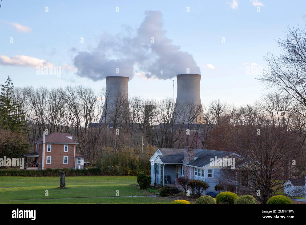 The cooling towers of Exelon Corporation's Limerick Generating Station ...