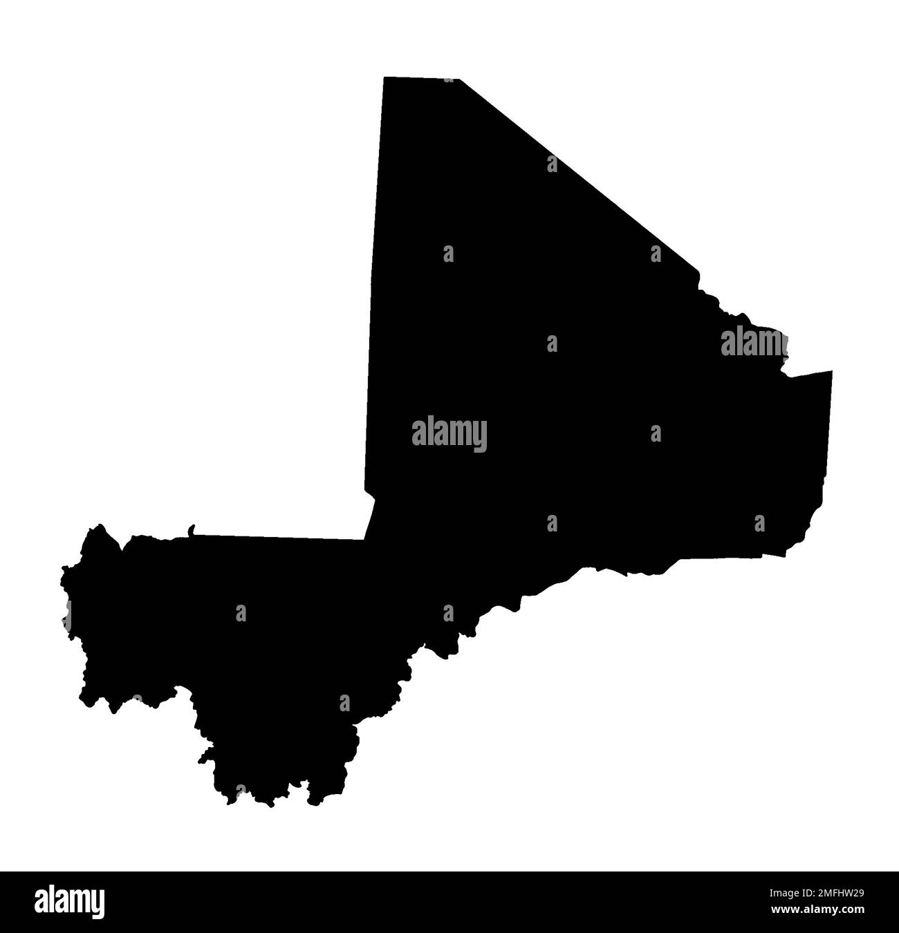 Mali outline silhouette map over a white background Stock Photo - Alamy