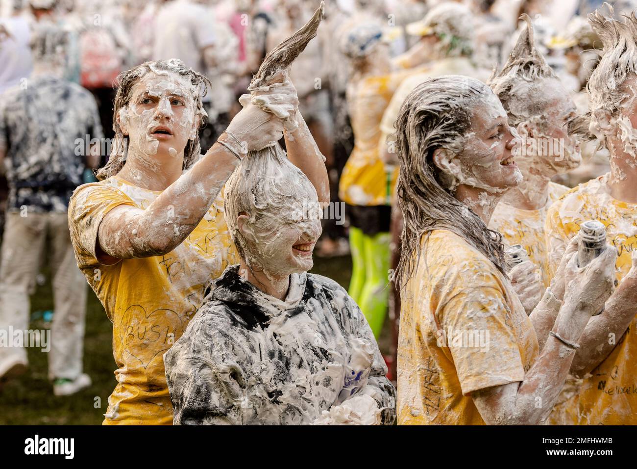 St Andrews university students take part in the traditional "Raisin ...