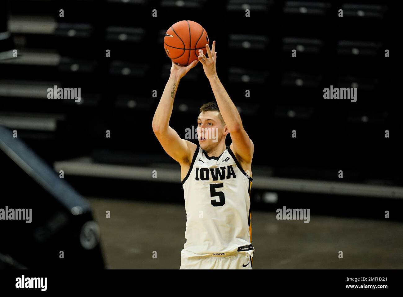 Iowa guard CJ Fredrick shoots a 3-point basket during an NCAA college ...