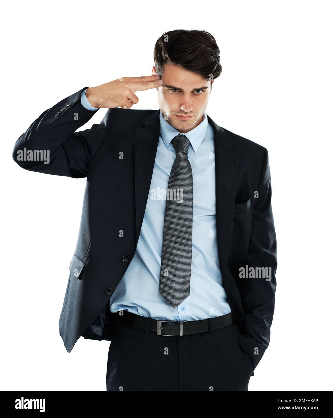 Businessman holding gun head hi-res stock photography and images - Alamy
