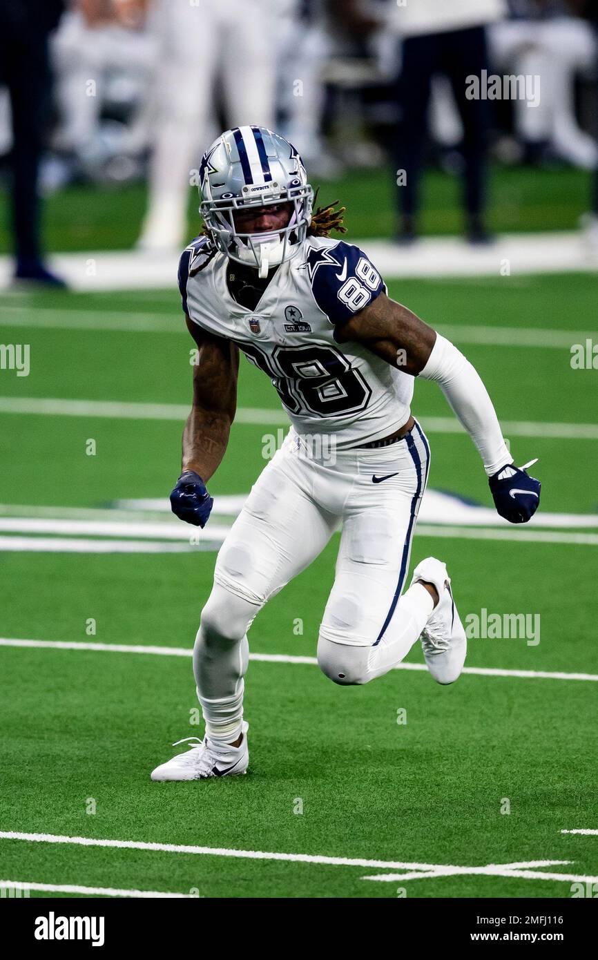 Dallas Cowboys wide receiver CeeDee Lamb (88) runs a route during an ...