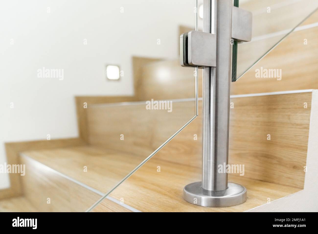 stainless steel column with glass holder Stock Photo - Alamy