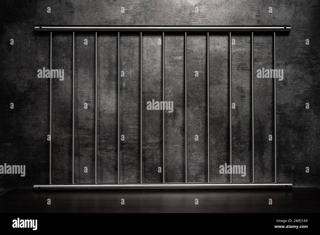 stainless steel railings on a dark background Stock Photo - Alamy