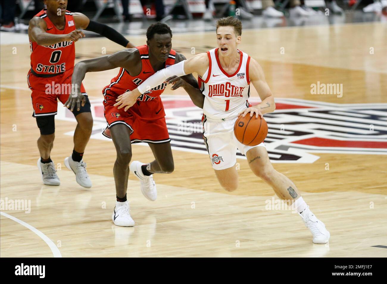 Ohio State's Jimmy Sotos plays against Illinois State during an NCAA ...