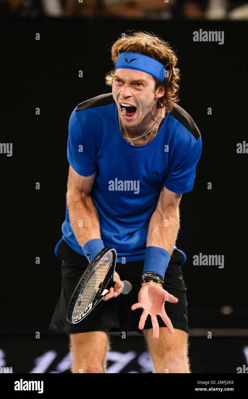 Melbourne, Australia, 25th Jan, 2023. Andrey Rublev from Russia is in ...