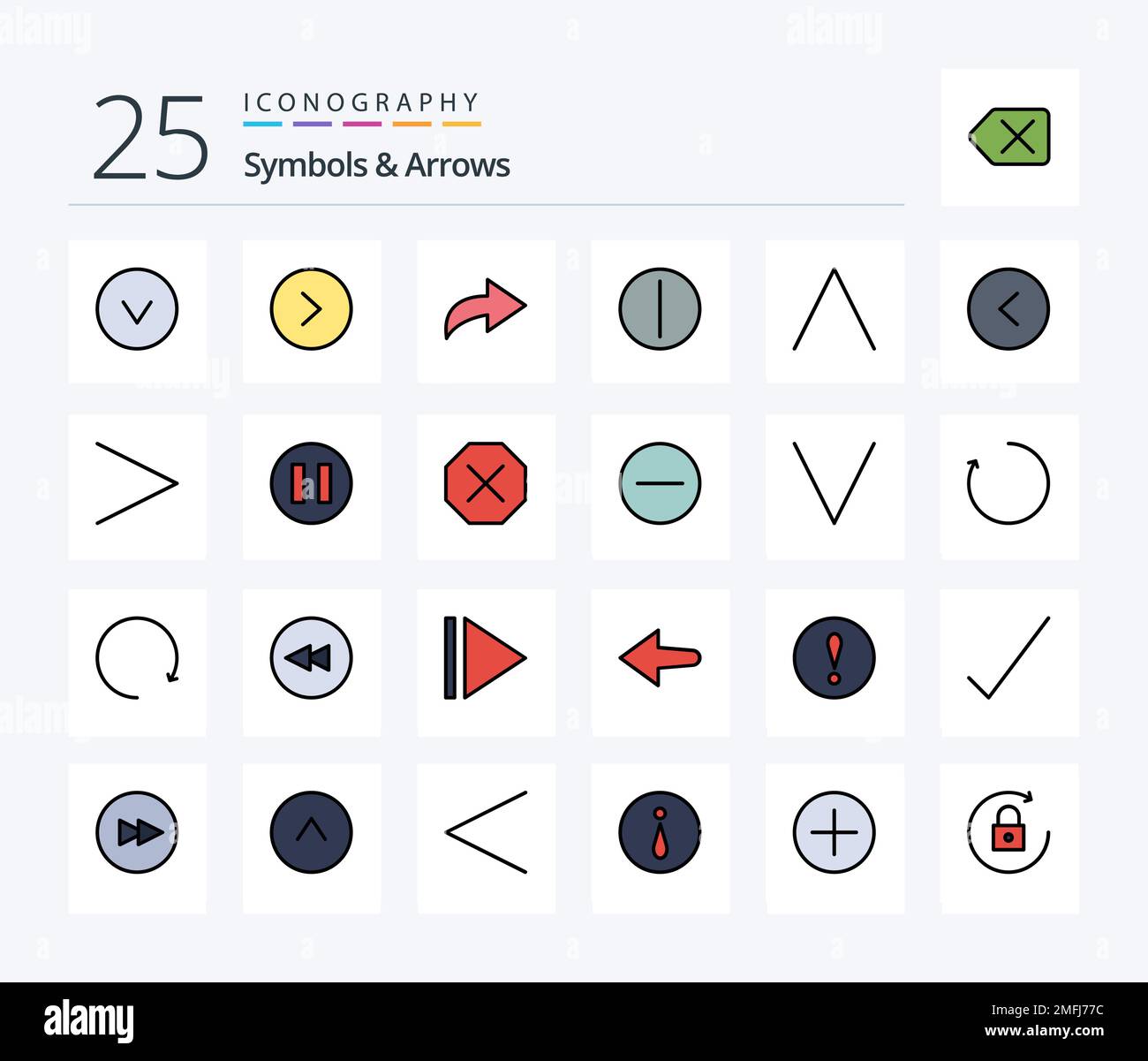 Symbols & Arrows 25 Line Filled icon pack including arrow. circle. on ...