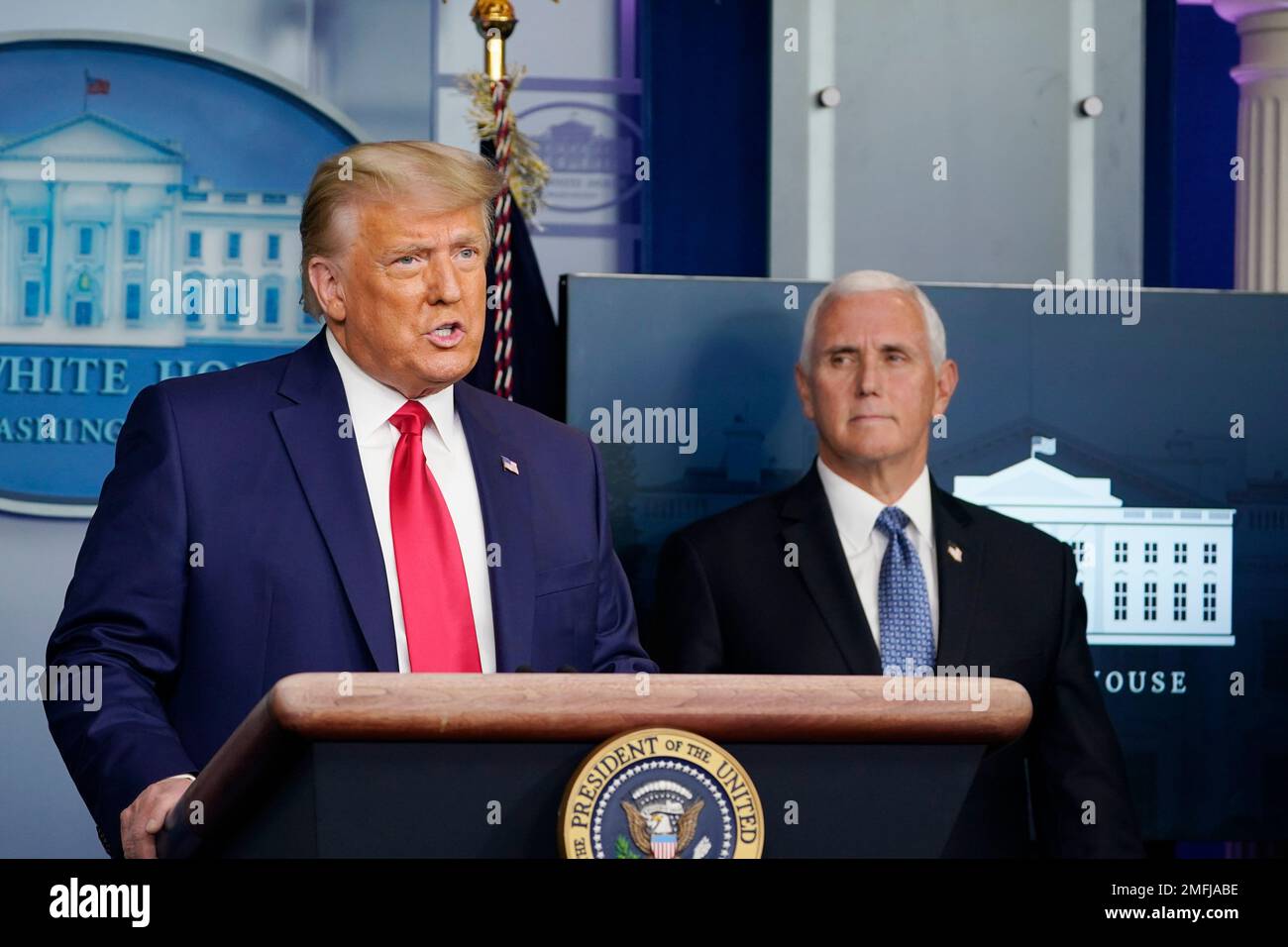President Donald Trump speaks in the Brady Briefing Room in the White ...