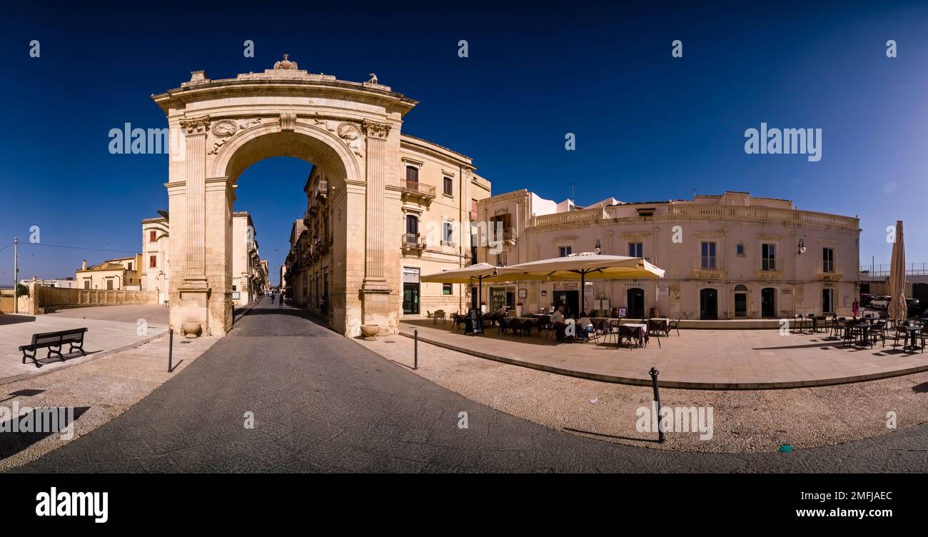 Panoramic view of the Royal Gate of Ferdinandea, the symbol of entry ...