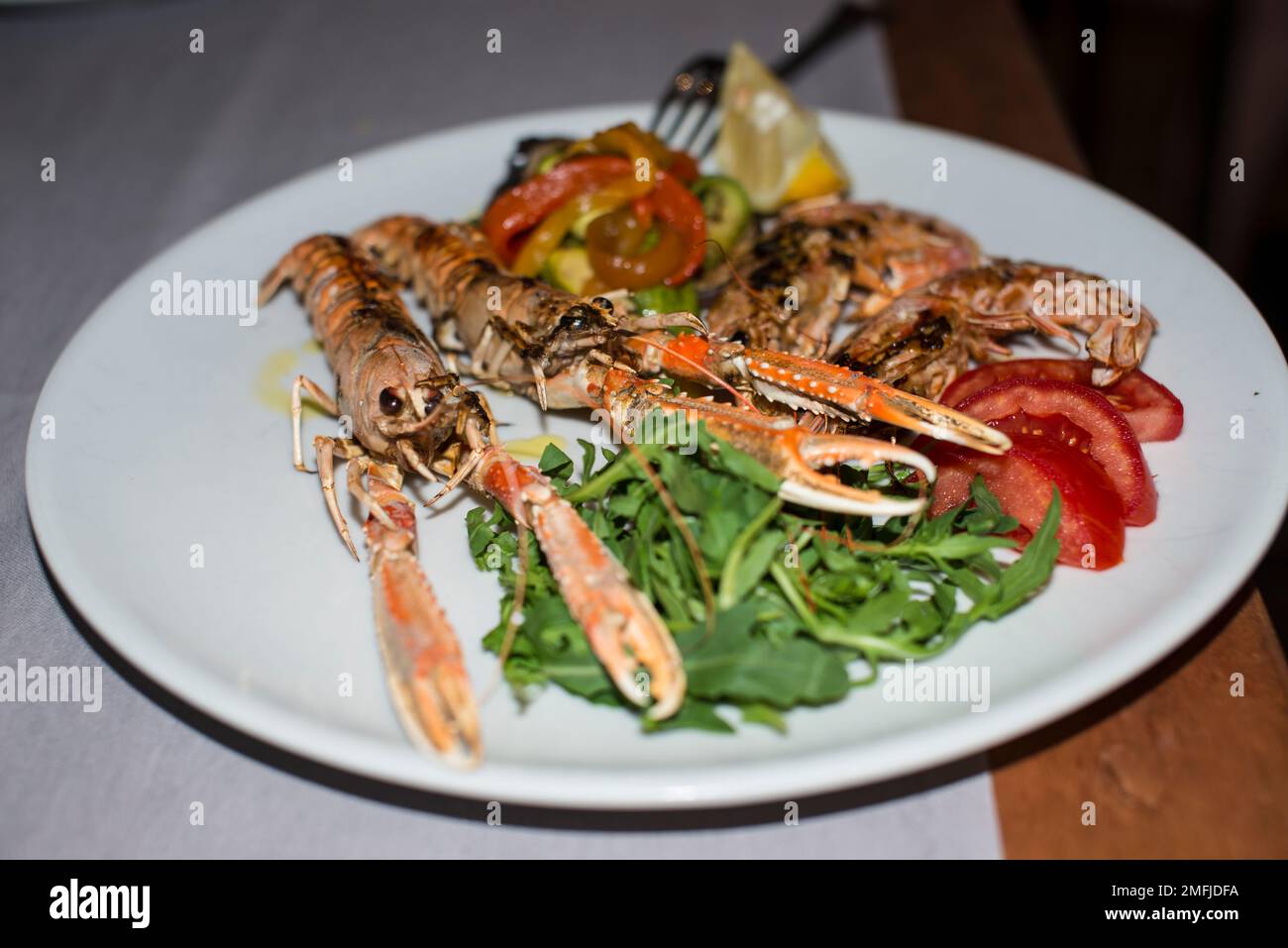 Italian seafood dish, Cinque Terre Stock Photo - Alamy