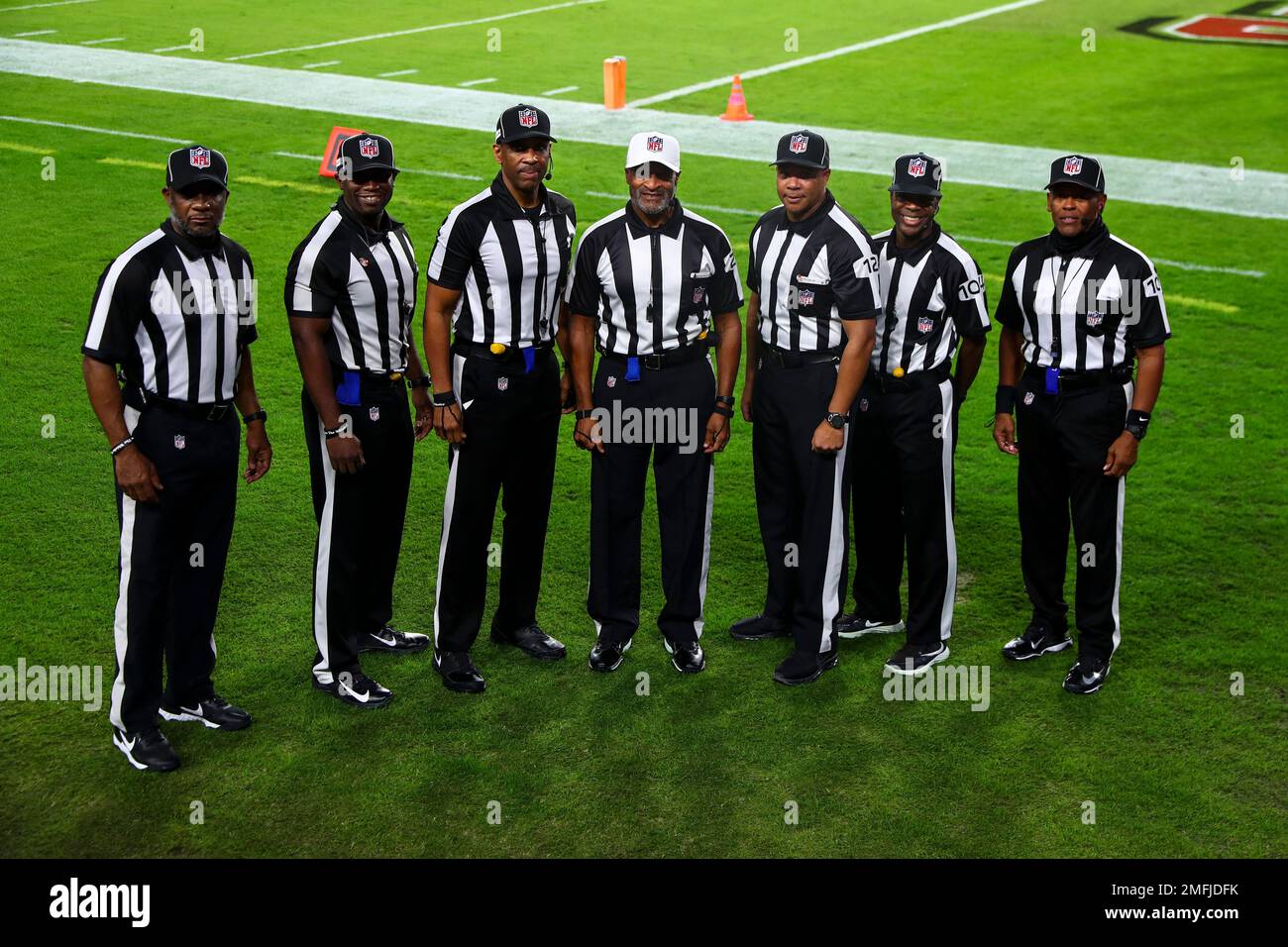 NFL officials, from left, umpire Barry Anderson, side judge Anthony ...