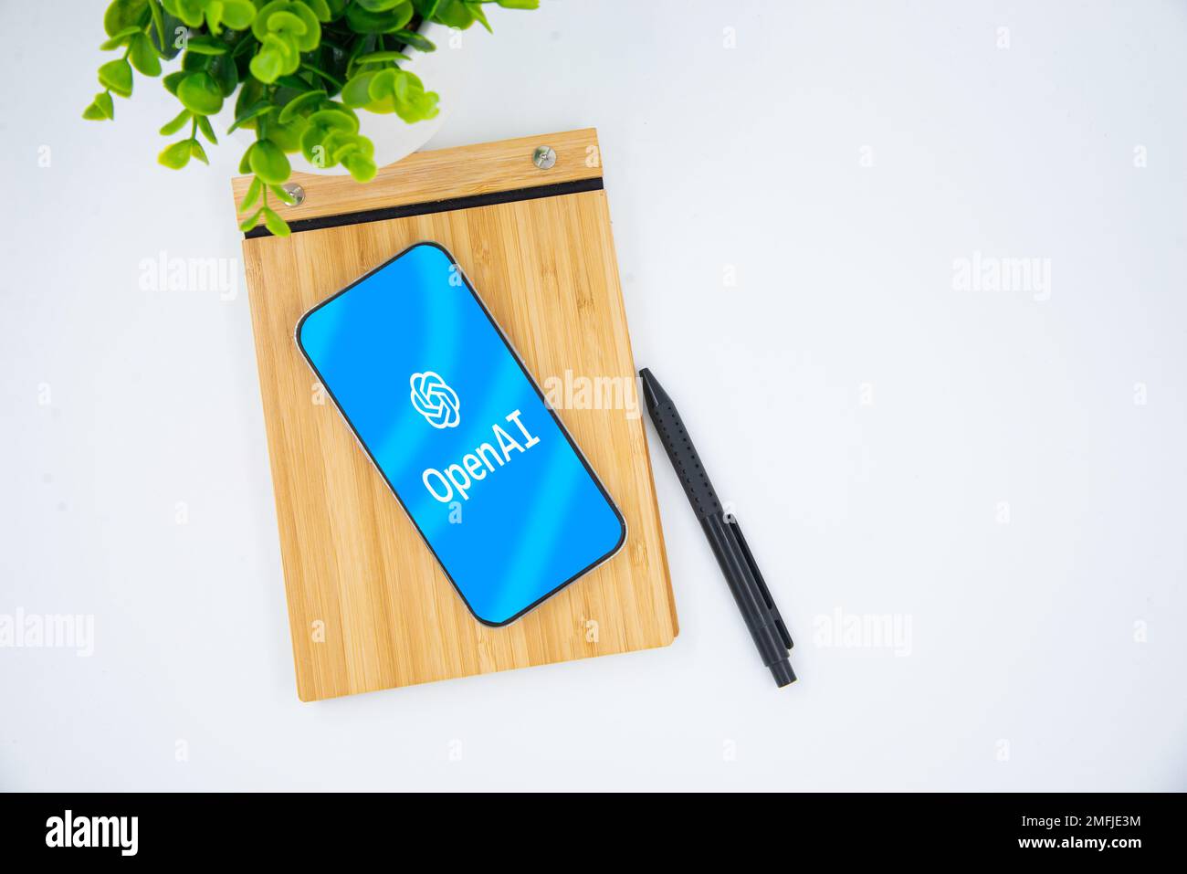 Smart phone with ai generated photo hi-res stock photography and images ...