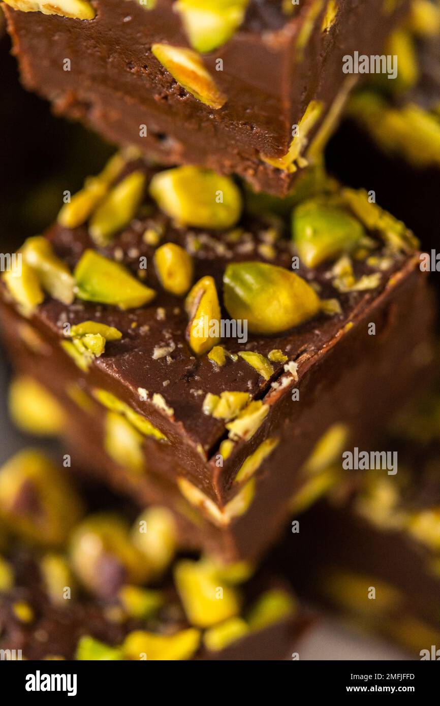 Chocolate and pistachio fudge hi-res stock photography and images - Alamy
