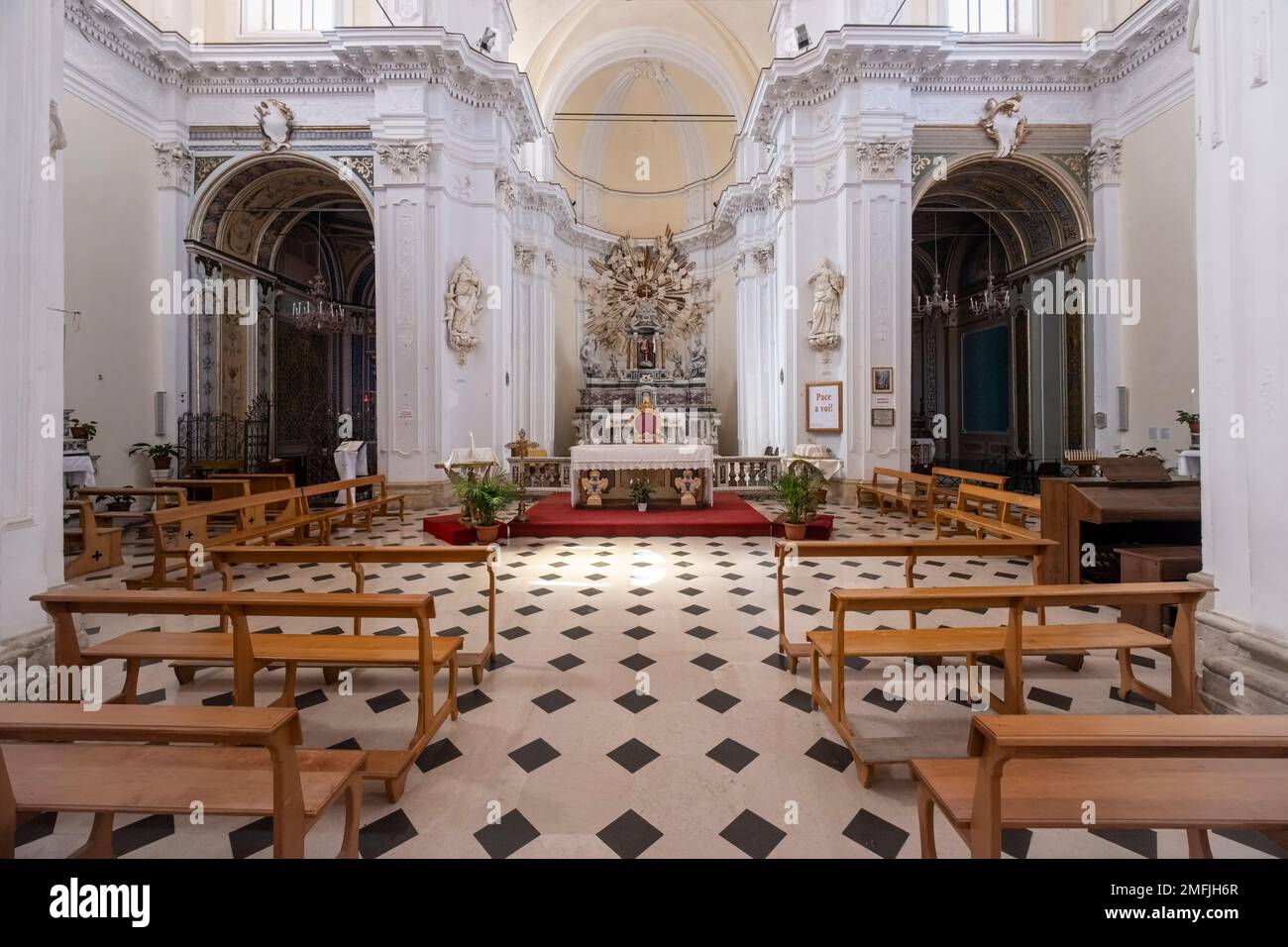 Altar and interior furnishings inside the St. Charles Church, Chiesa di ...