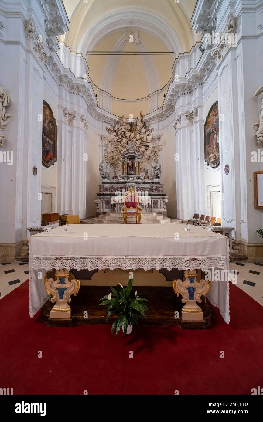 Altar and interior furnishings inside the St. Charles Church, Chiesa di ...