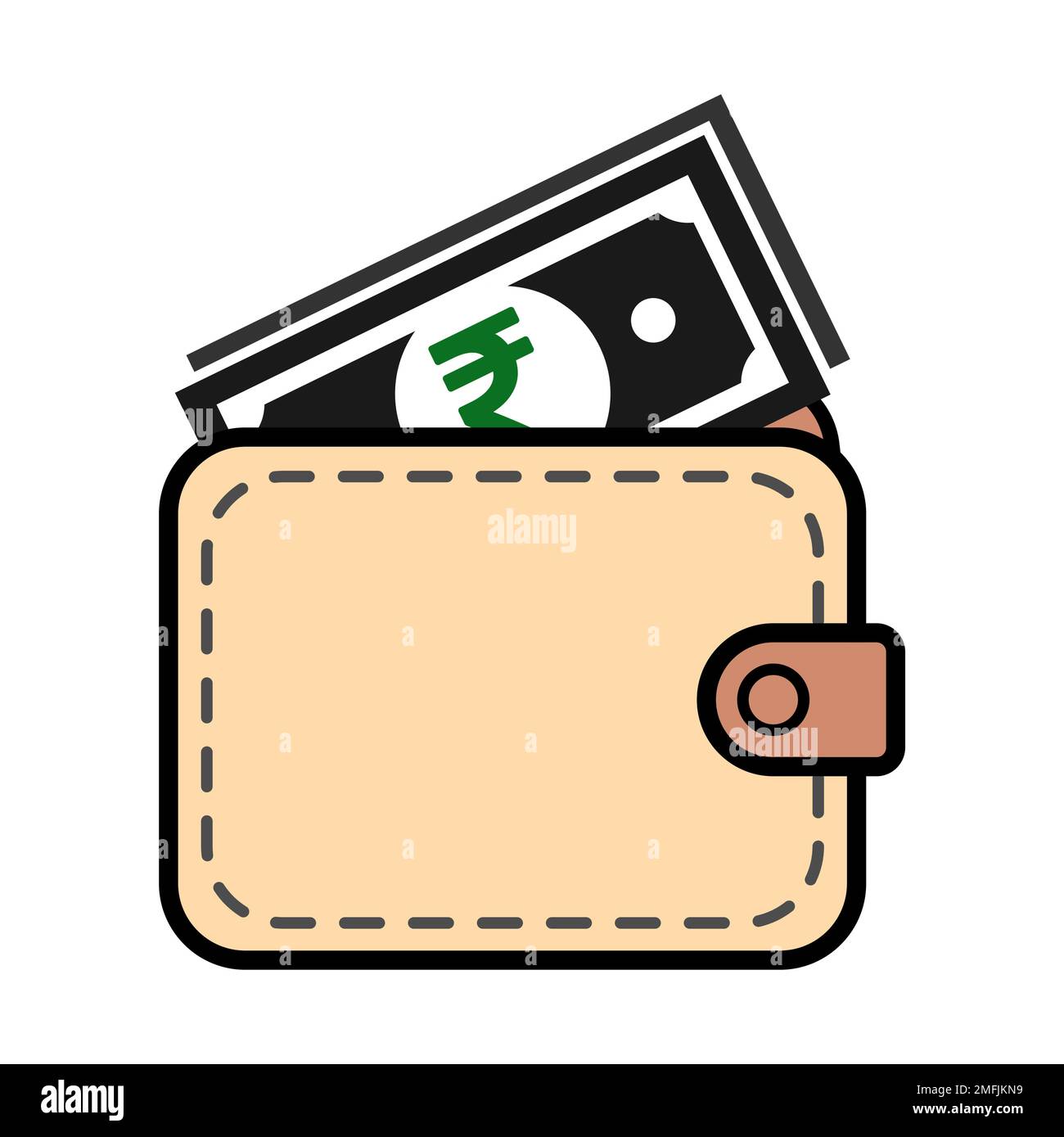 Wallet rupee icon, finance flat symbol, economy deposit cash vector ...