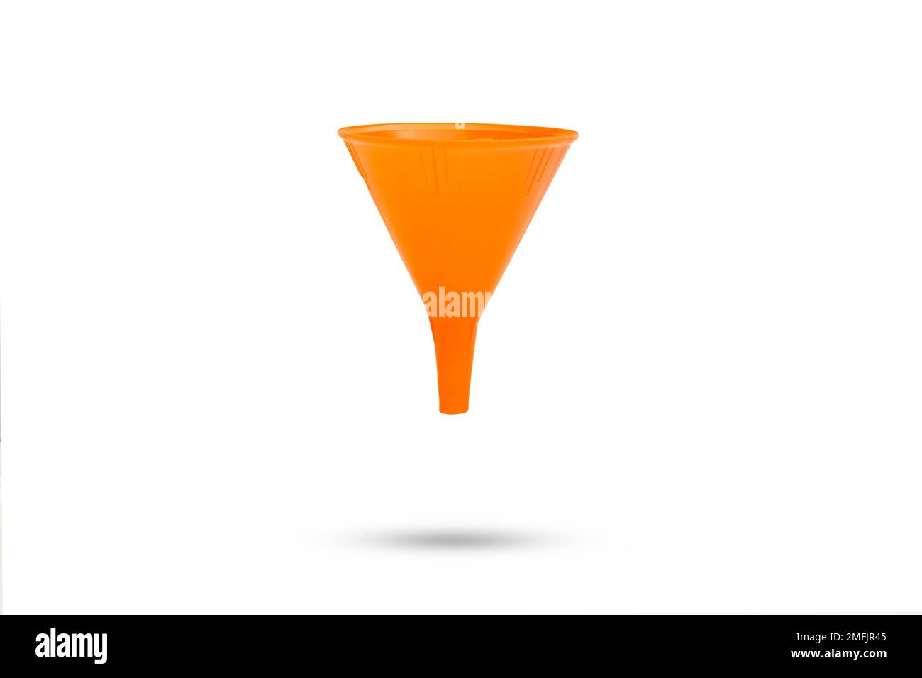 An orange funnel floating on a white background with copy space Stock ...