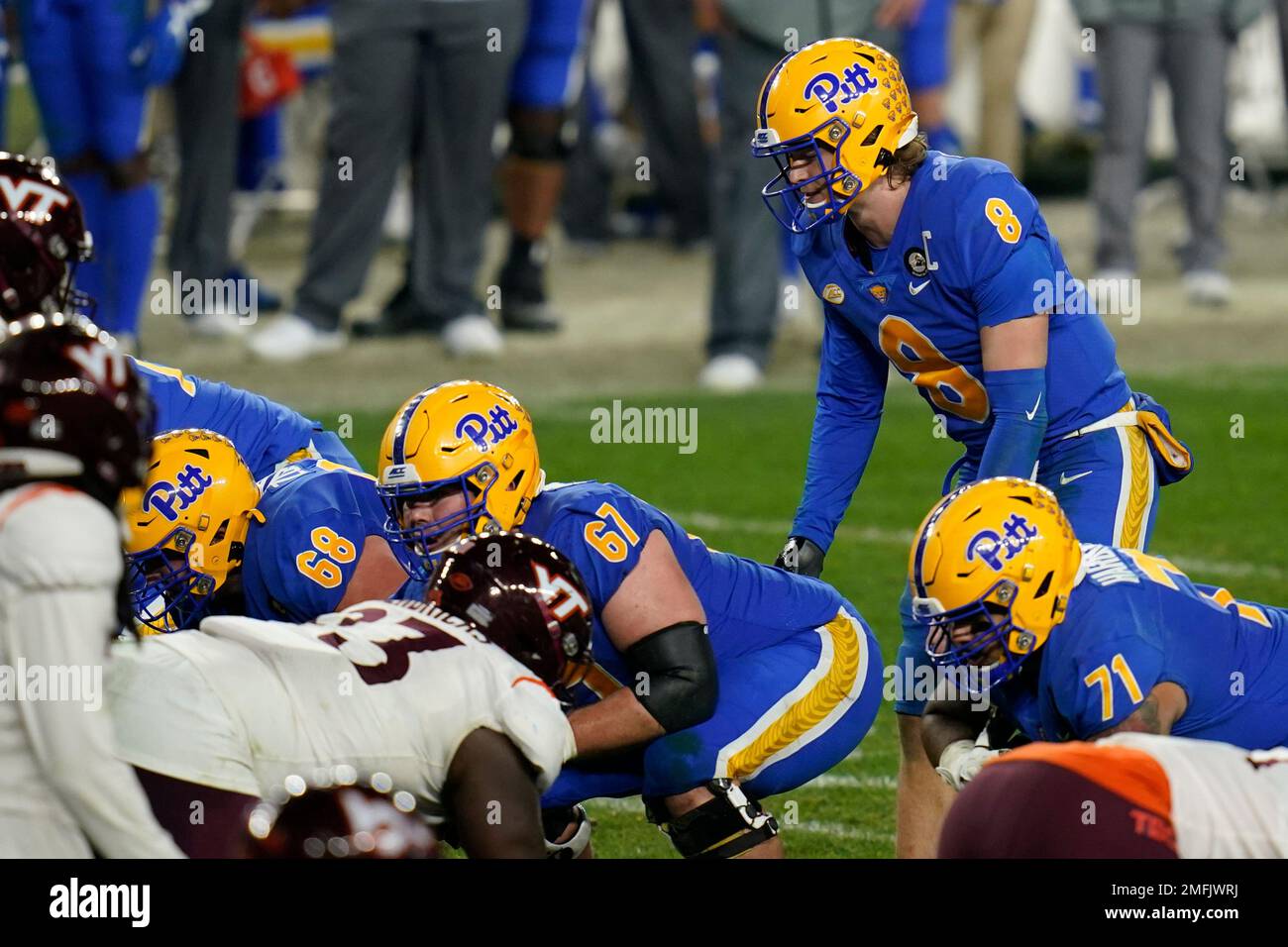 Pittsburgh quarterback Kenny Pickett (8) plays against Virginia Tech in ...