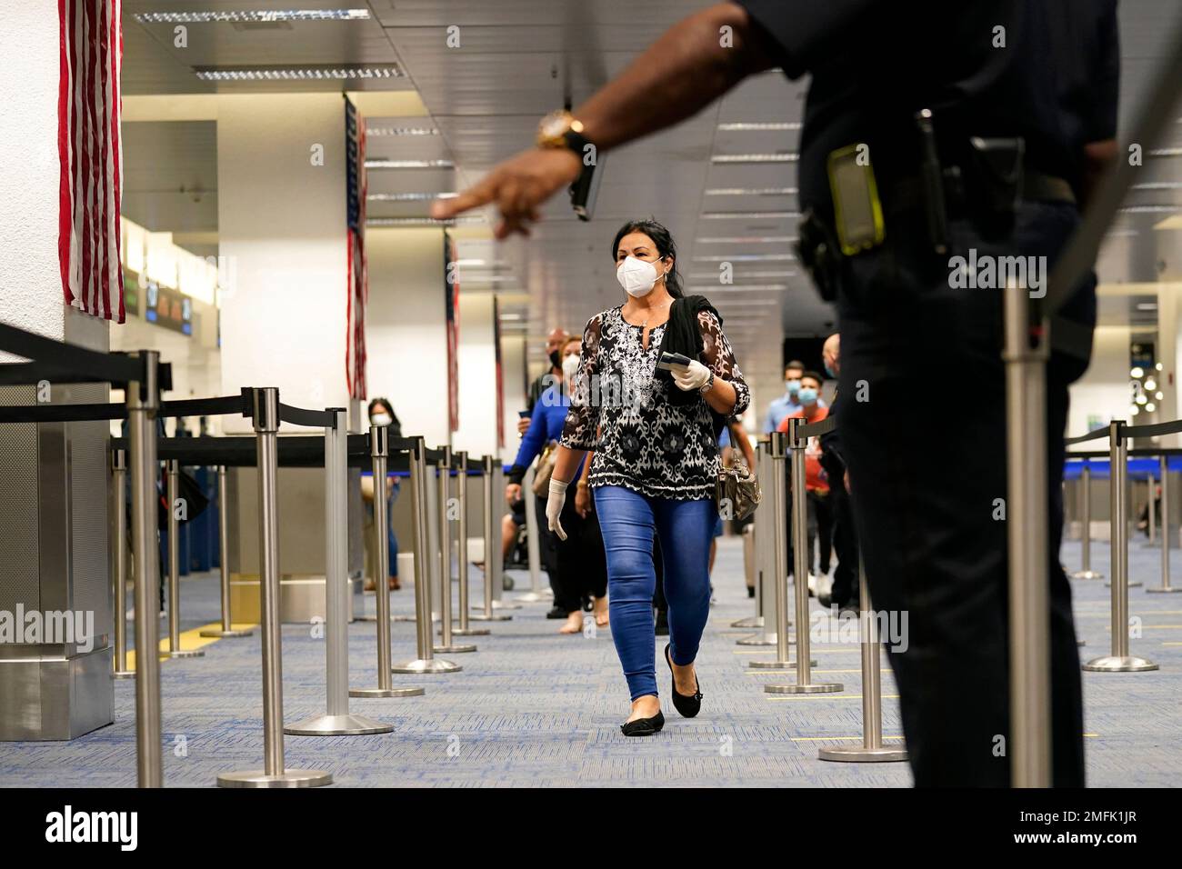 International passengers arrive at Miami international Airport where ...