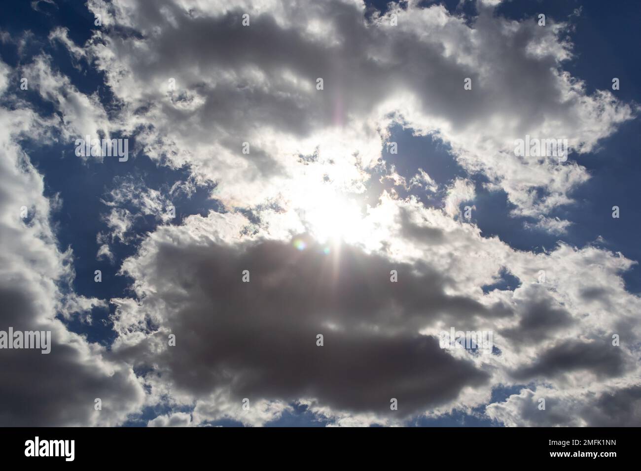 clouds in the sky lit by the sun on a summer day. background Stock ...