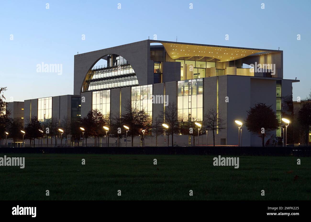 Exterior view of the German Federal Chancellery, home of the German ...