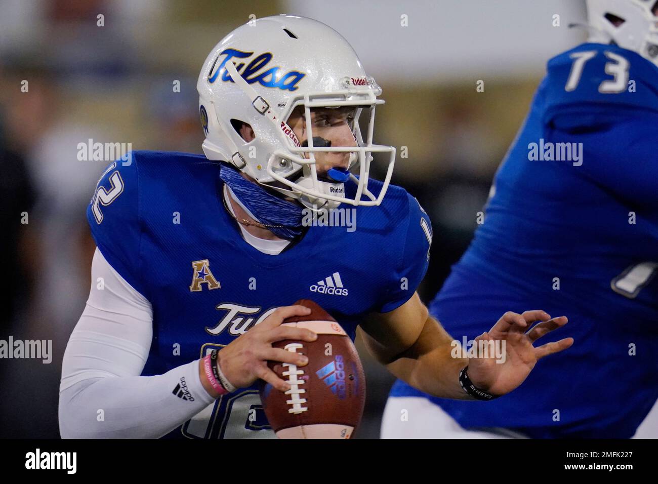 Tulsa quarterback Seth Boomer (12) during an NCAA college football game ...