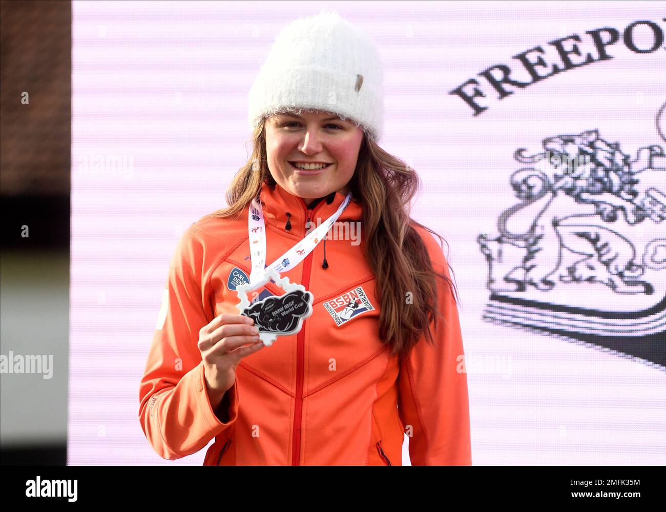 Kimberley Bos of Netherland pose with medal during award ceremony after ...