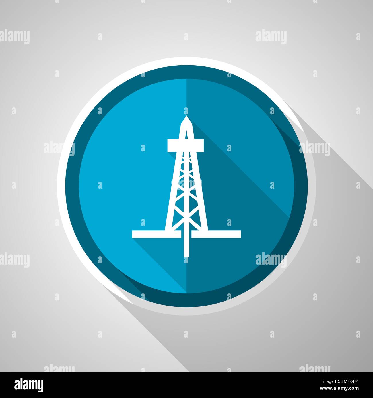 Drilling symbol, flat design vector blue icon with long shadow Stock ...