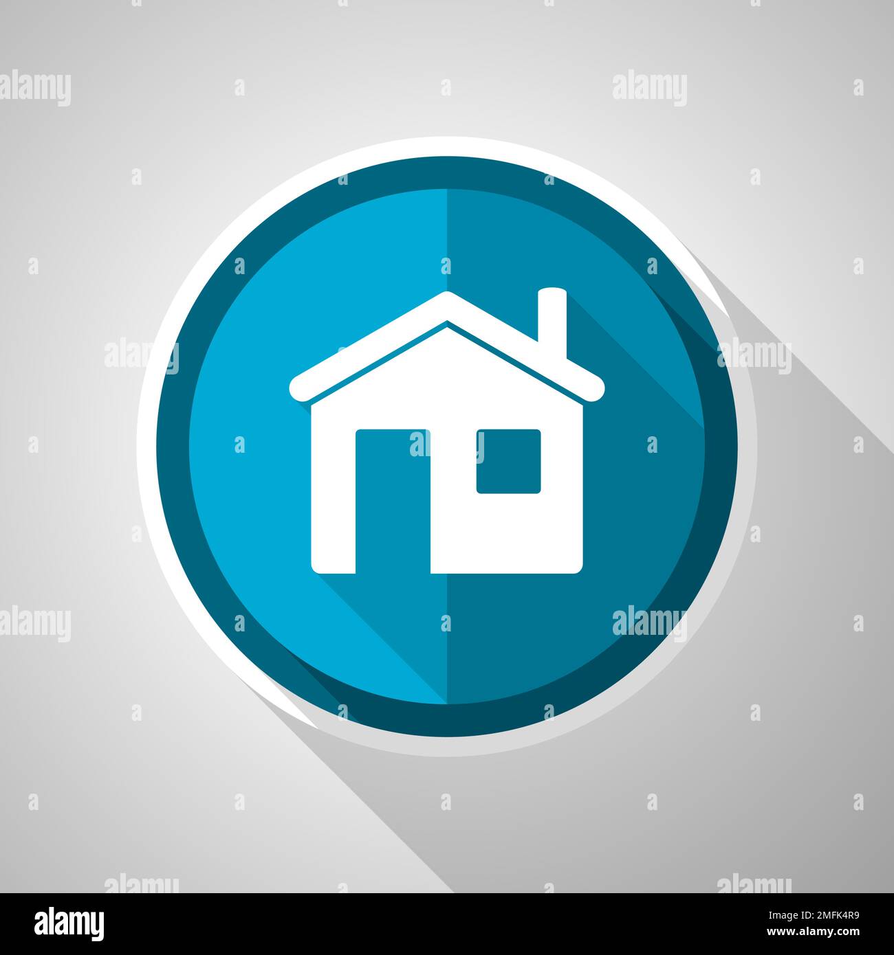 House, home symbol, flat design vector blue icon with long shadow Stock ...