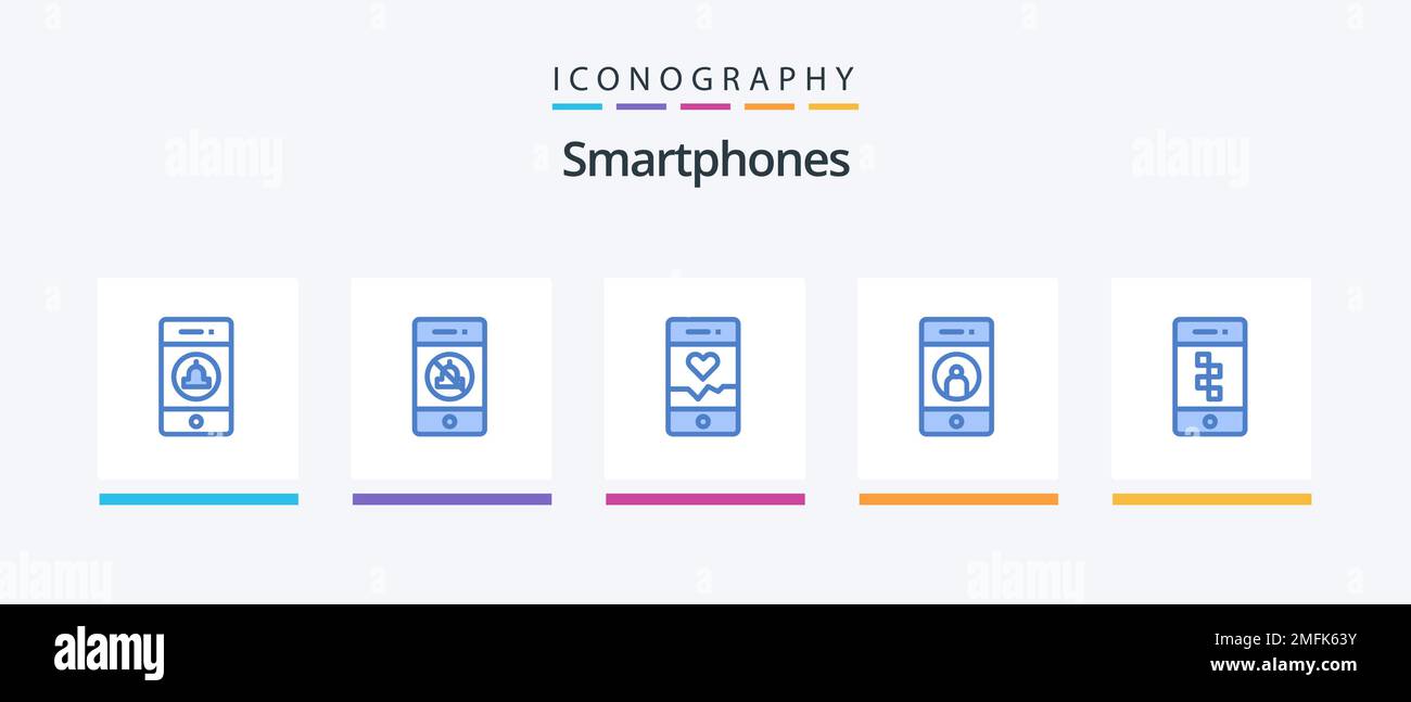 Smartphones Blue 5 Icon Pack Including application. mobile. analysis ...