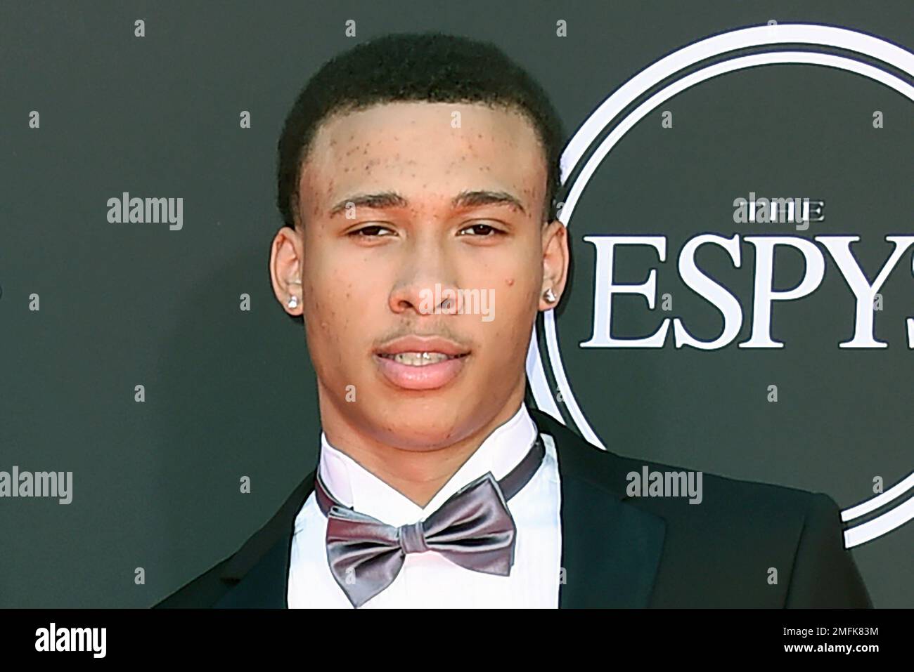 FILE - RJ Hampton arrives at the ESPY Awards in Los Angeles, in this ...