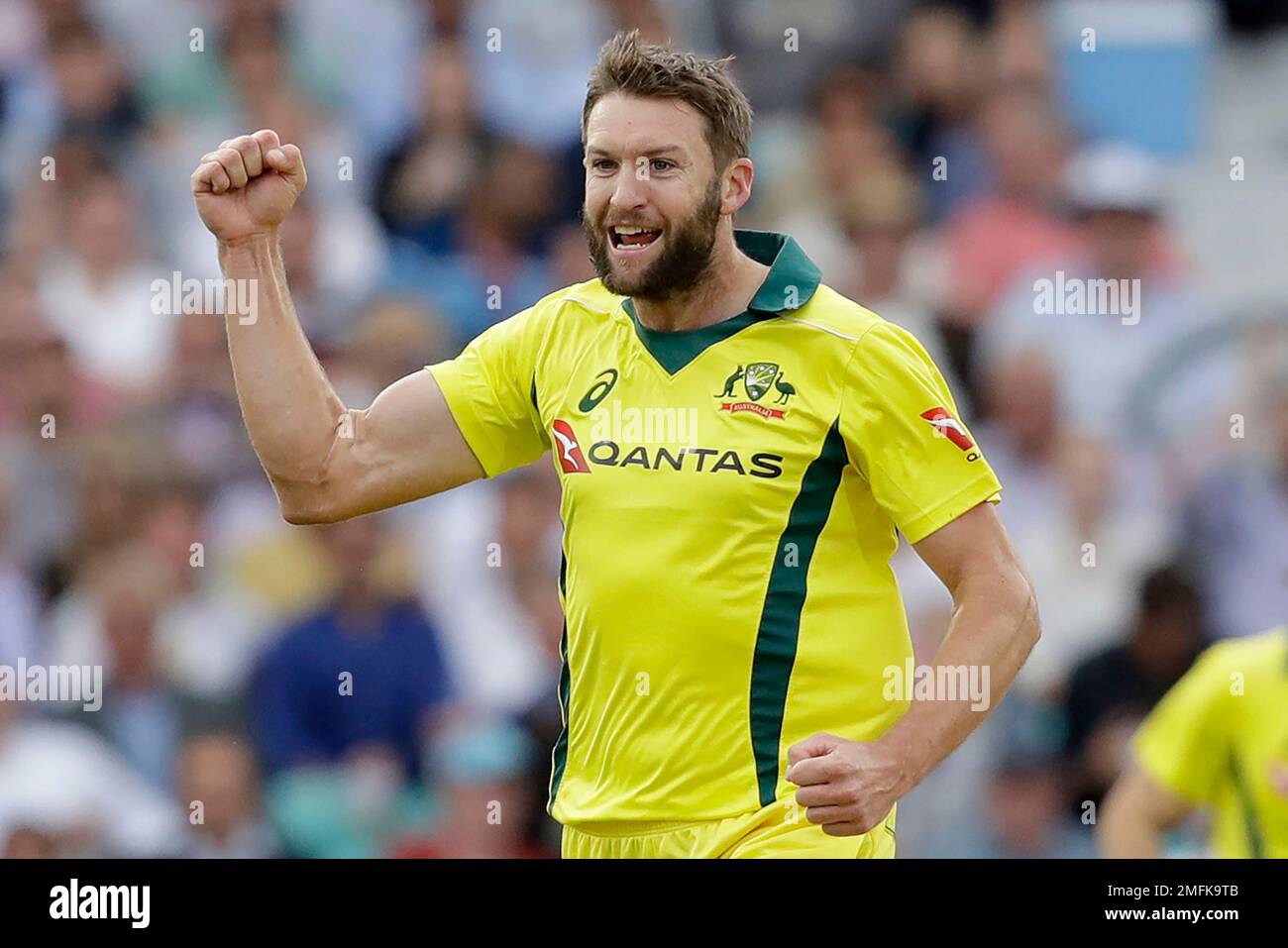 FILE -- In this June 13, 2018, file photo, Australia's Andrew Tye ...