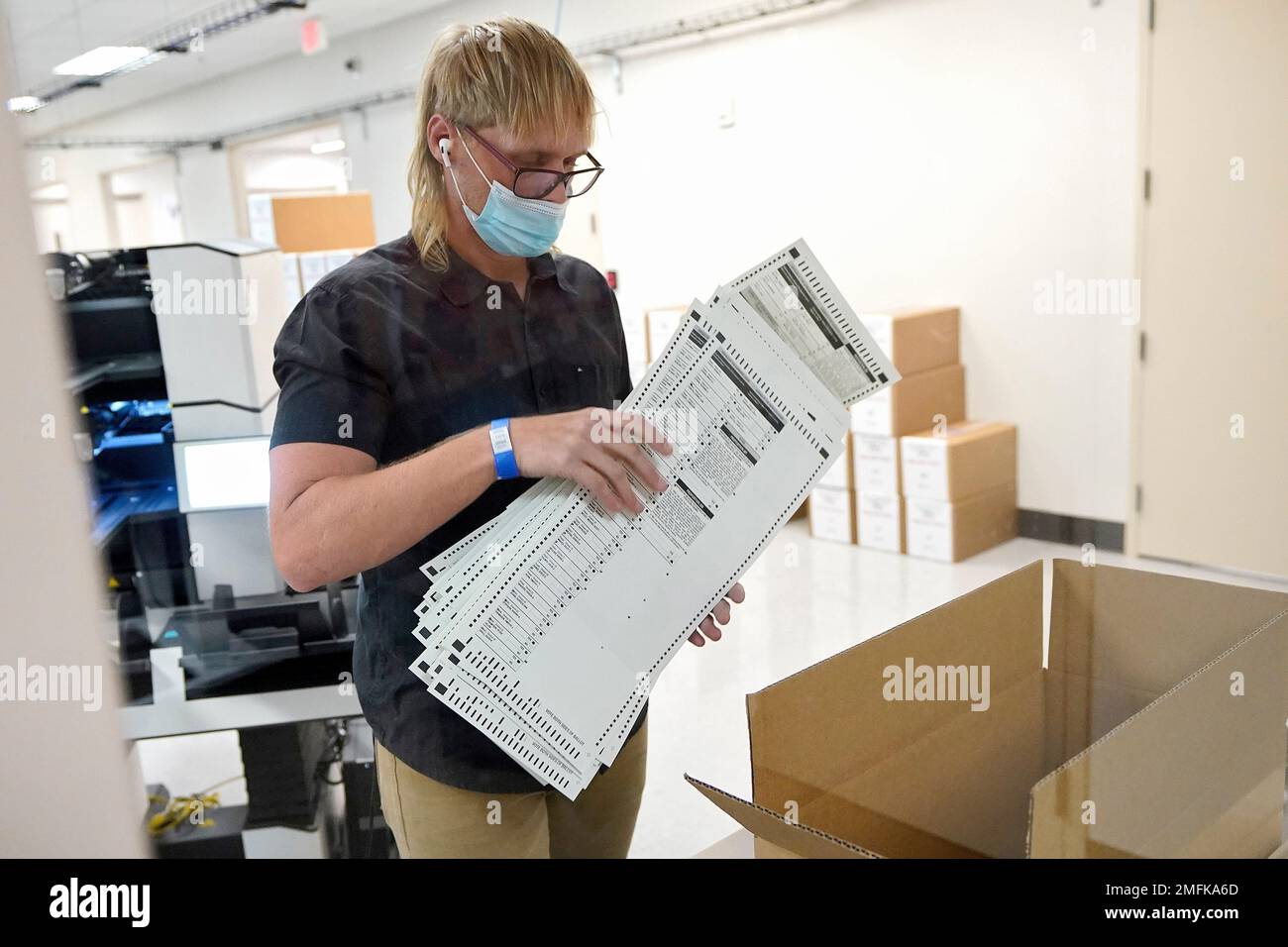 FILE - This Nov. 6, 2020, file photo shows a Maricopa County elections ...