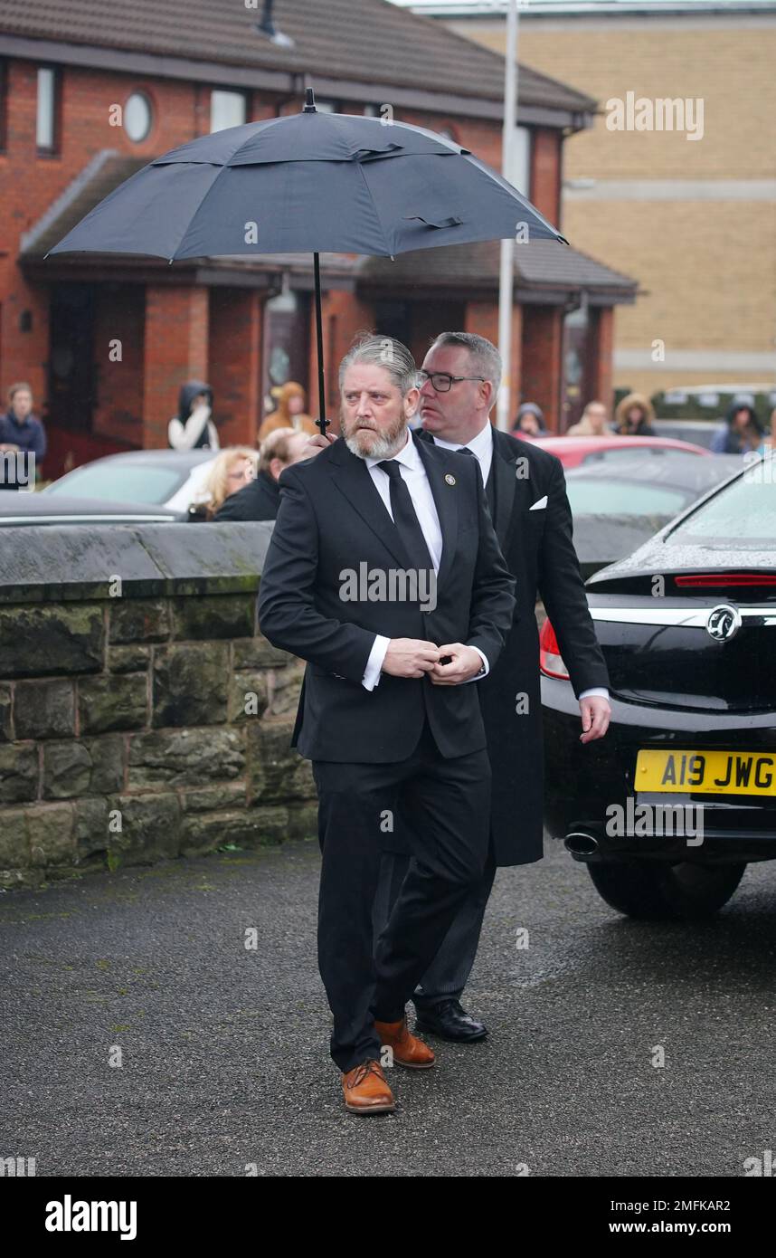 Elle Edwards' father, Tim Edwards, attends her funeral at St Nicholas's ...